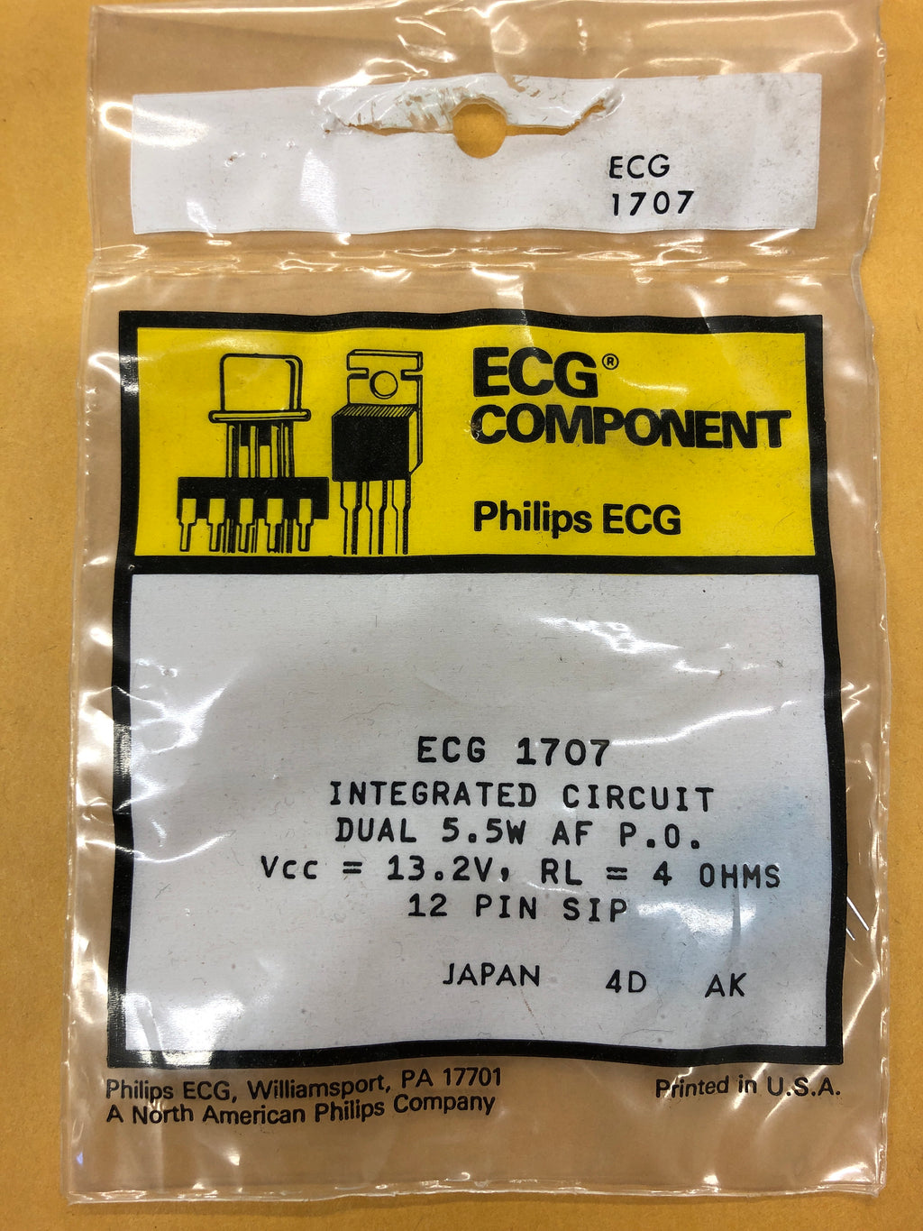 NTE/ECG 1707 INTEGRATED CIRCUIT – MarVac Electronics