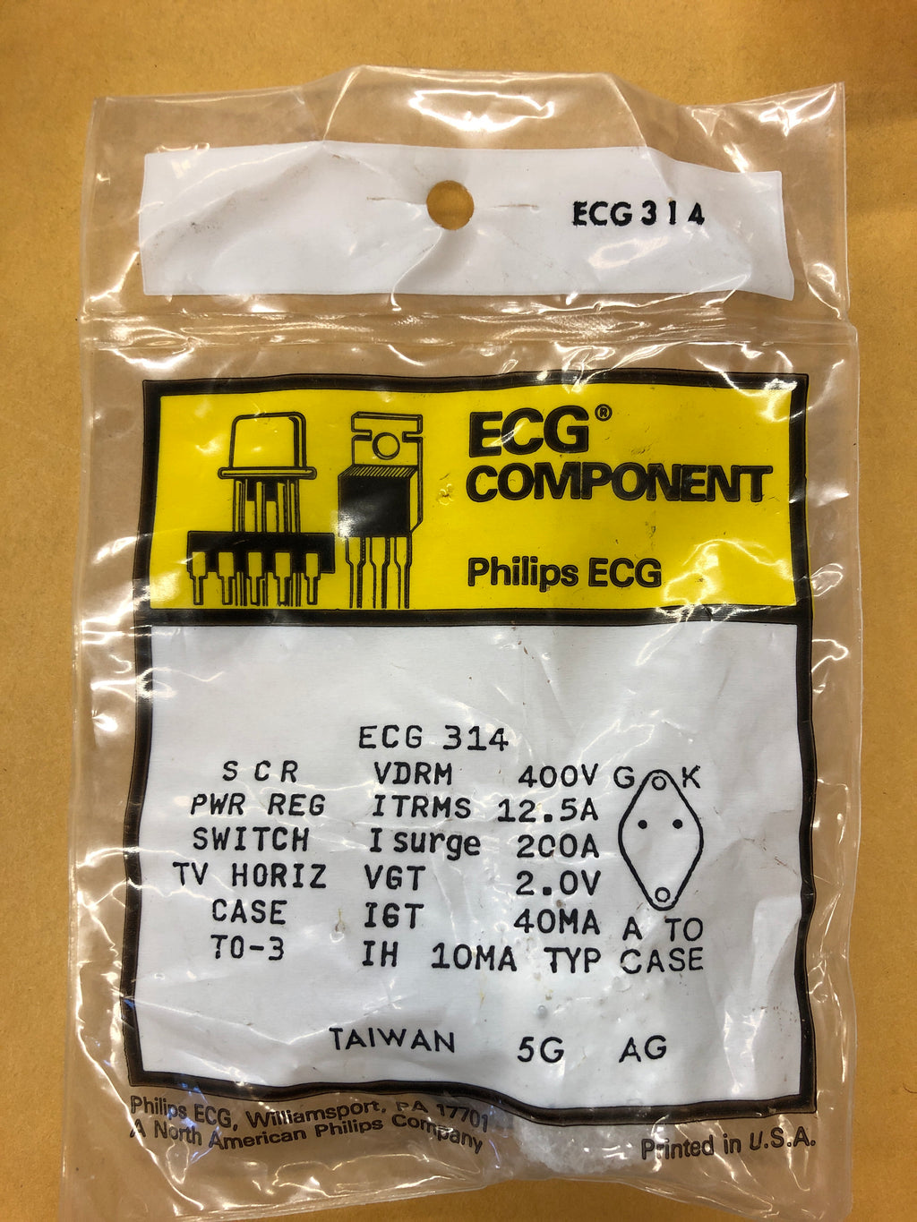 ECG314 SCR SI GATE (NTE314) – MarVac Electronics