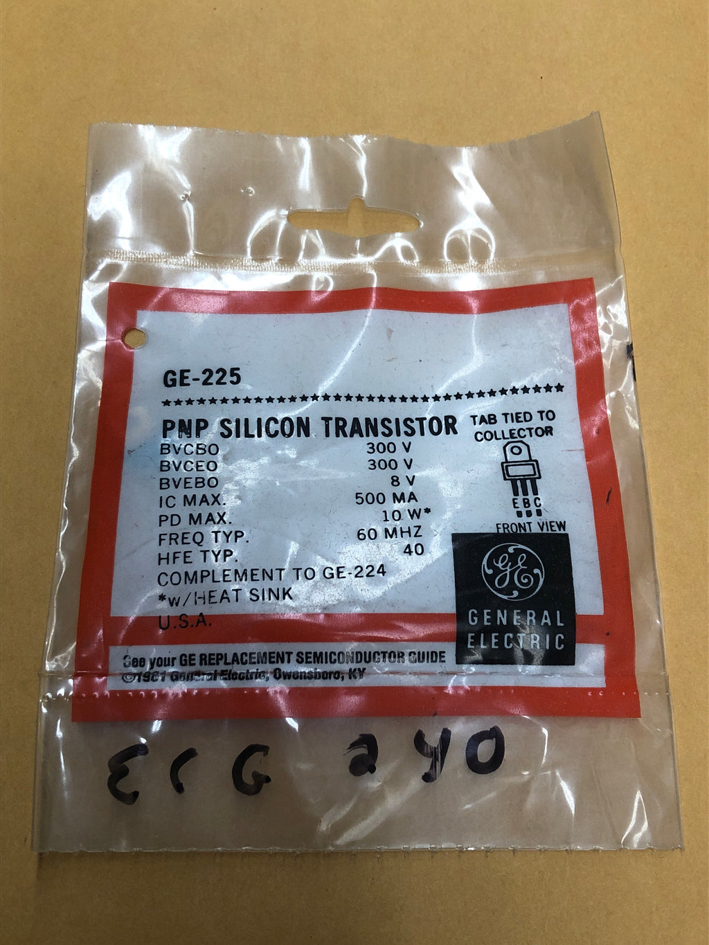 Silicon complementary transistor GE-225 (240) – MarVac Electronics