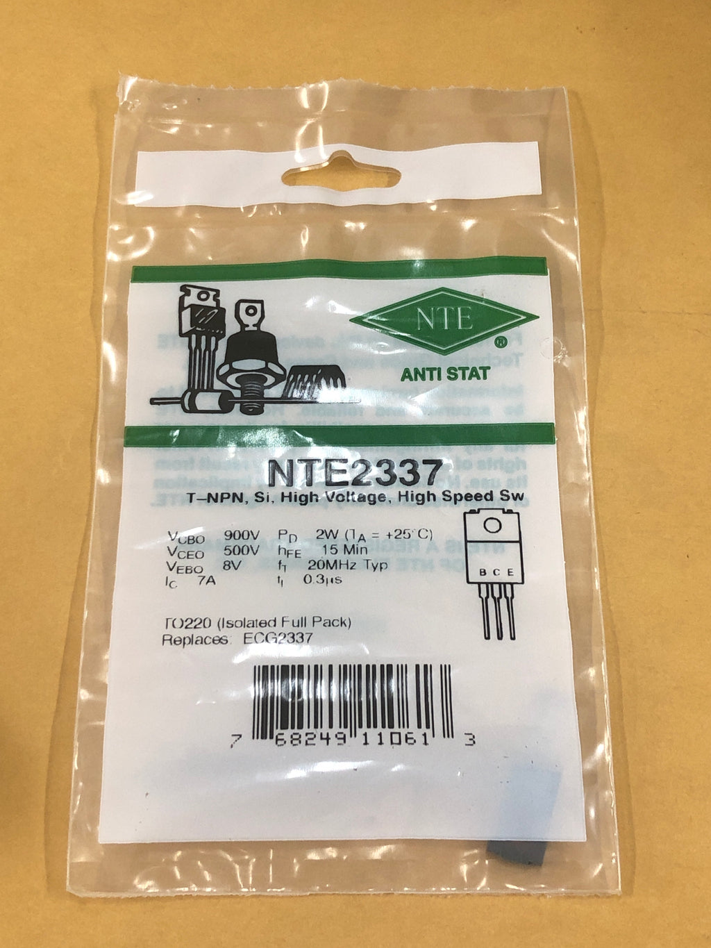 NTE2337 T NPN SI HI SPEED SWITCH – MarVac Electronics