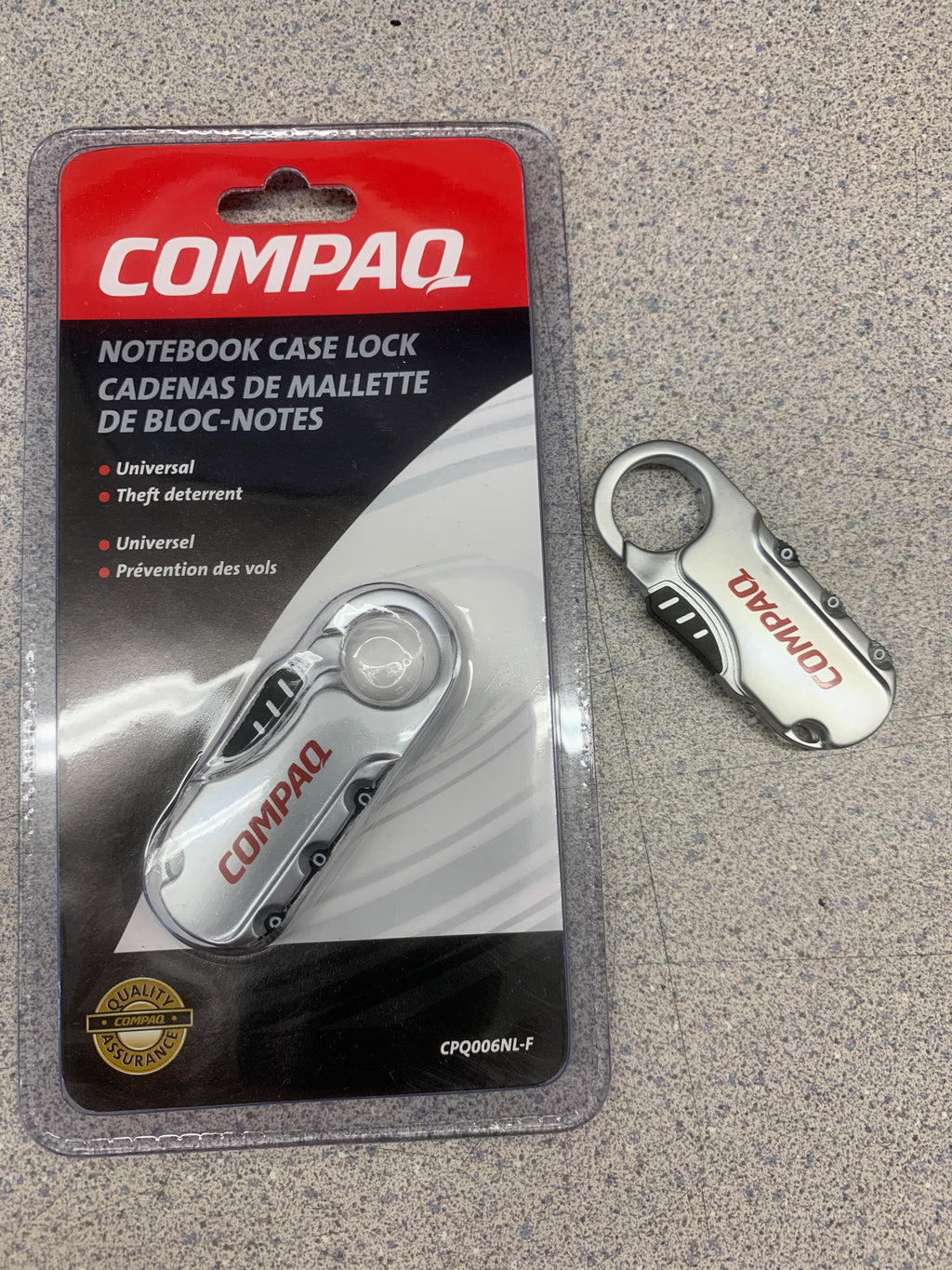 Compaq # CPQ006Nl-F, Notebook Case Lock or Luggage Security Lock ...