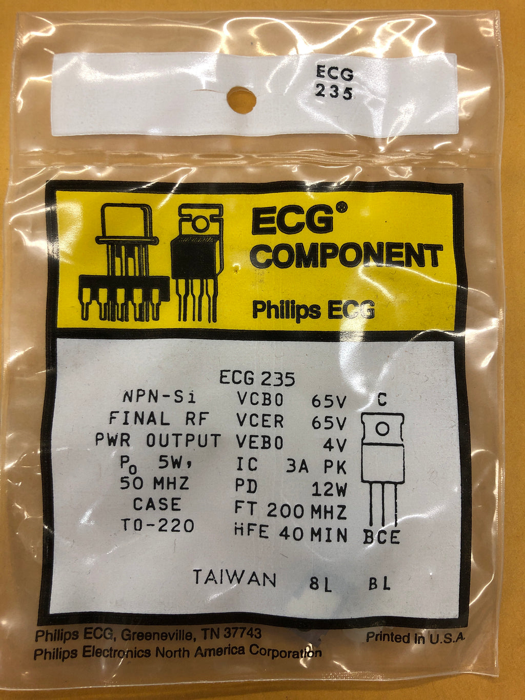 ECG235 T NPN SI VHF PO – MarVac Electronics