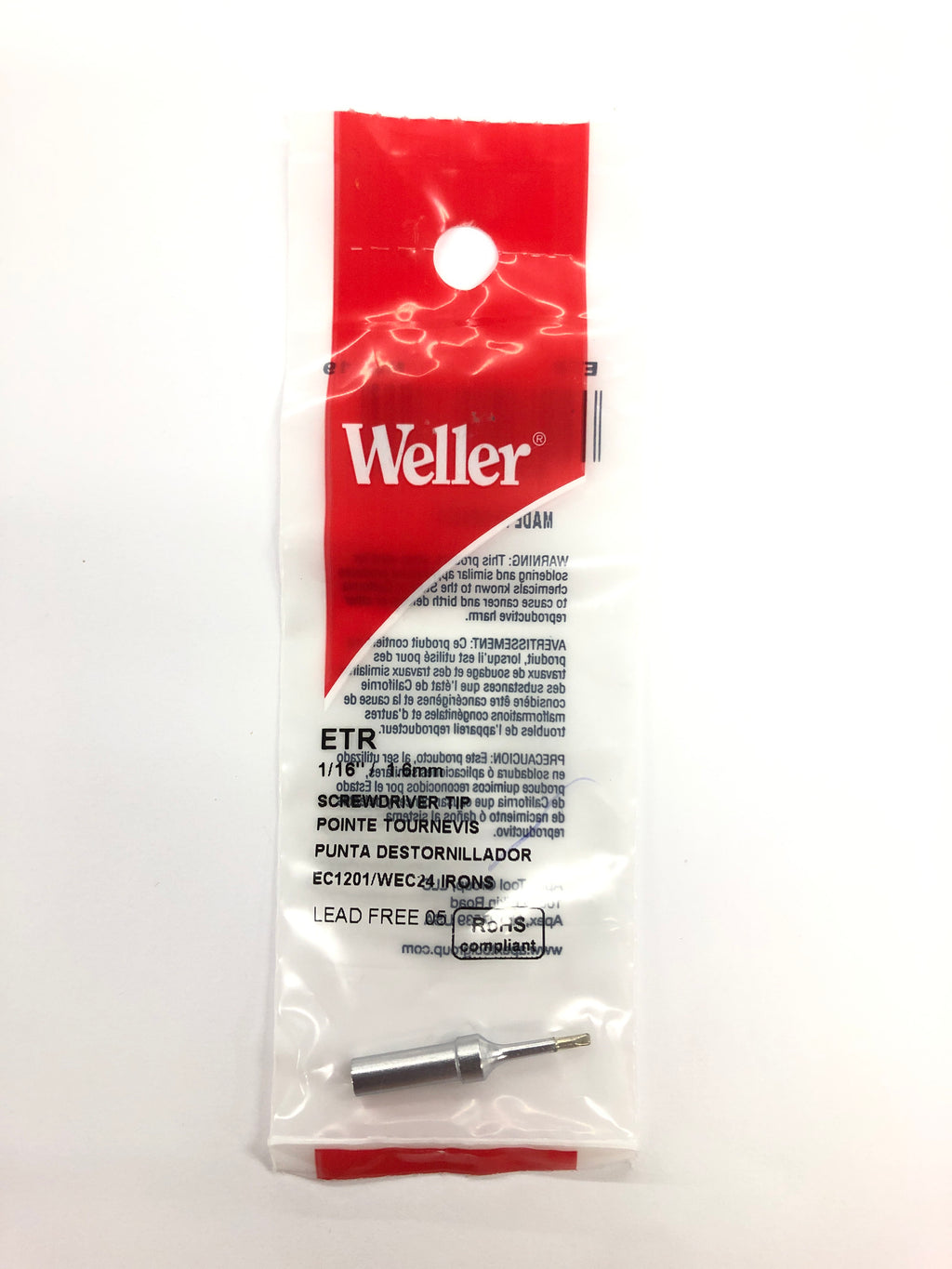 Weller ETR 0.062'' / 1.6mm Screwdriver Tip For PES50, PES51, WES50 & W ...
